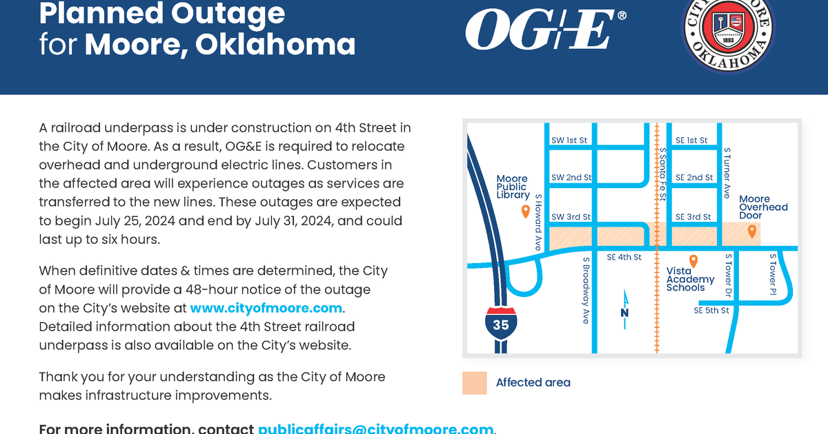 Planned OG&E Outage | City of Moore